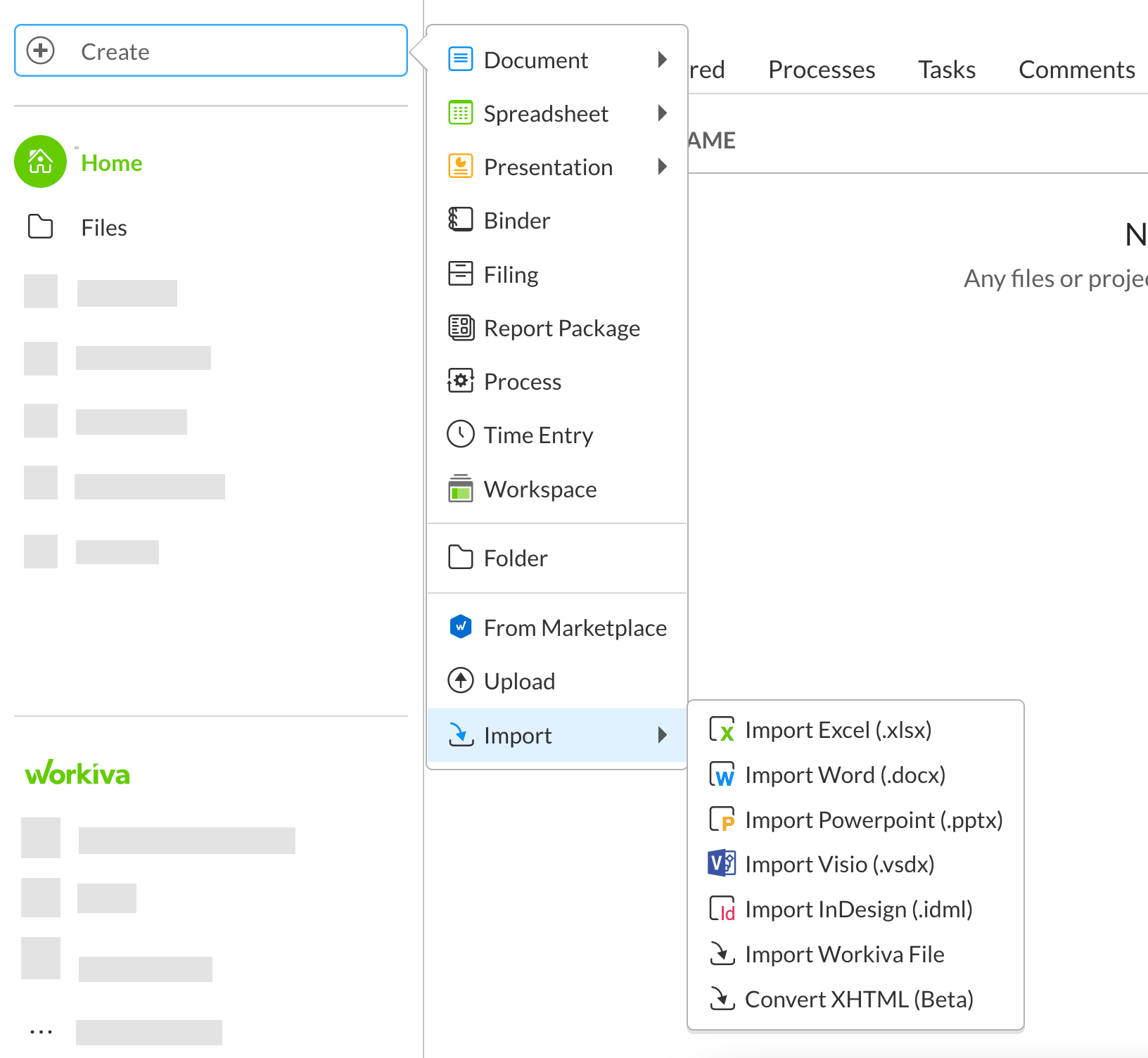 Import or export a Workiva file – Support Center