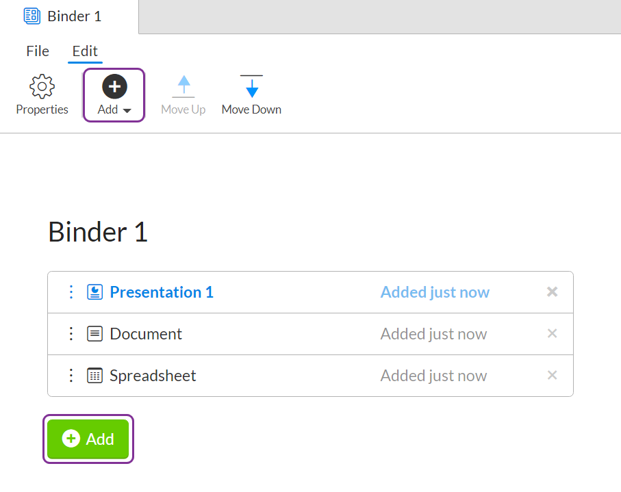 Create and use binders – Support Center