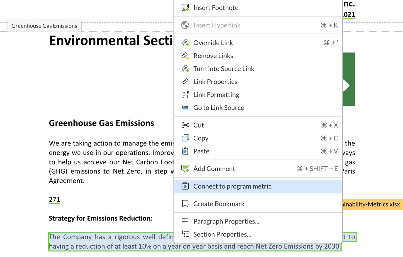 Connect Workiva Files To Esg Program Metric Values Support Center