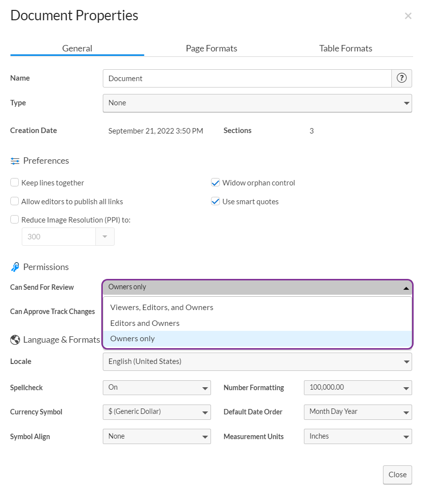 Send for review – Support Center