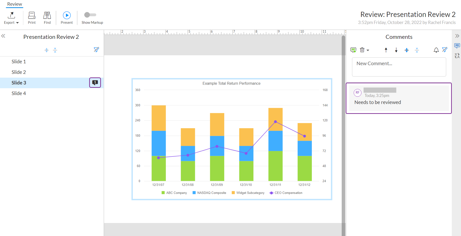Send a Presentation for review – Support Center