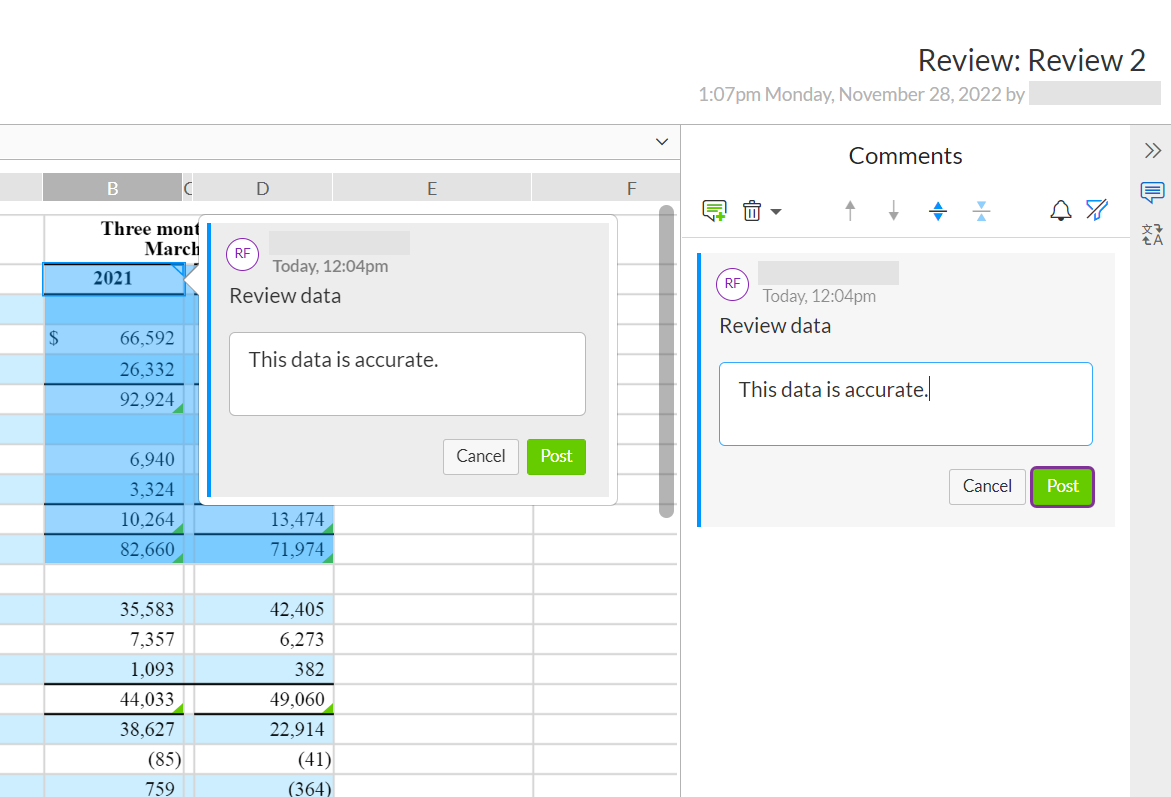 Send a spreadsheet for review – Support Center