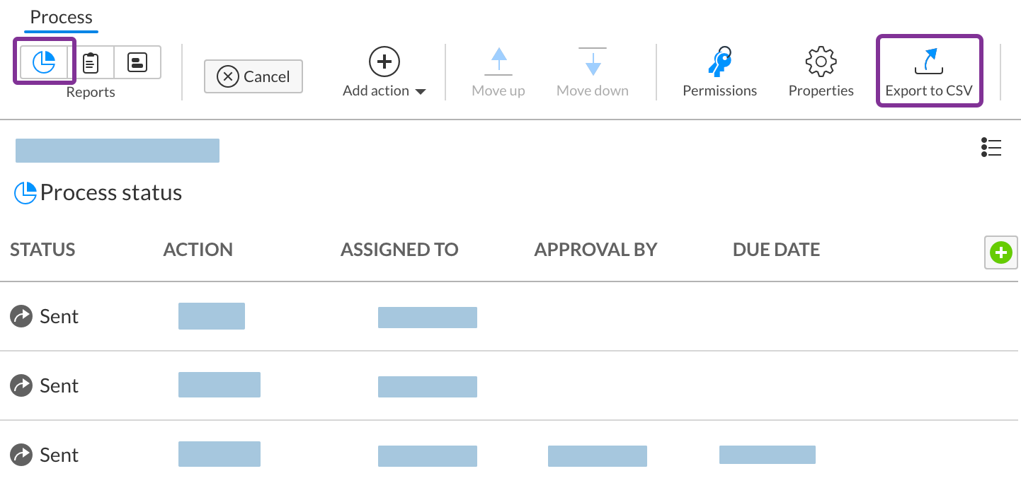 View and export process reports – Support Center