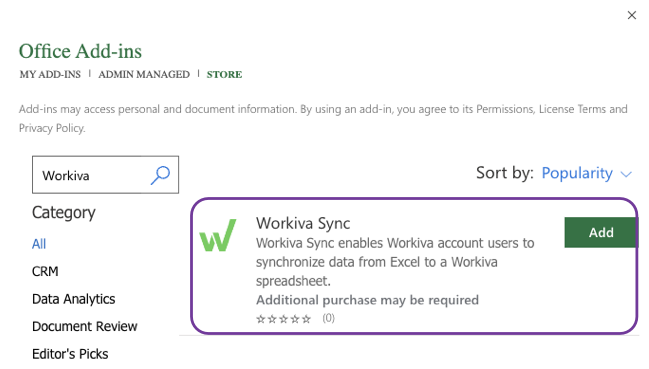 Workiva Sync for Spreadsheets – Support Center