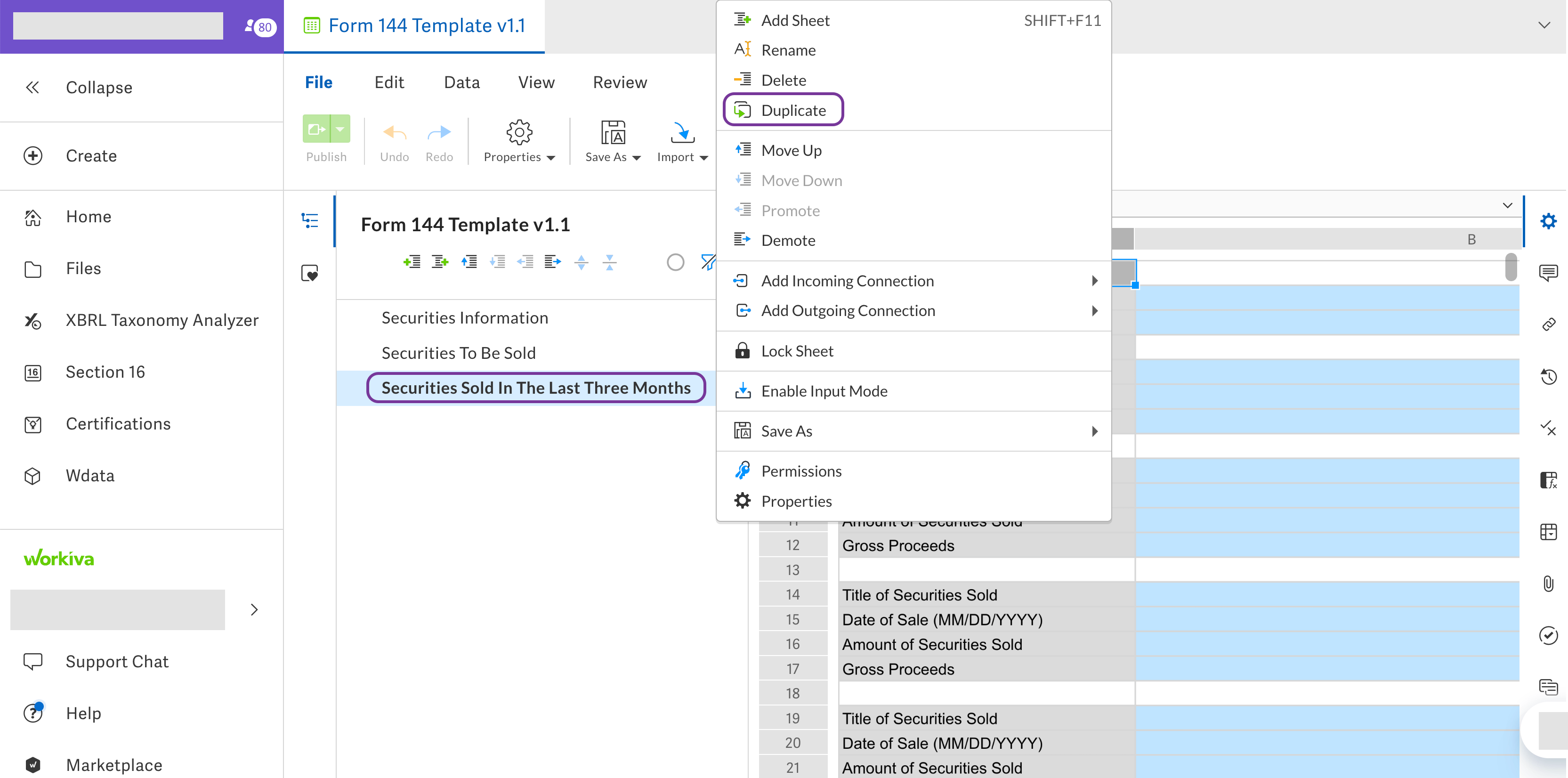 Form 144 example – Support Center