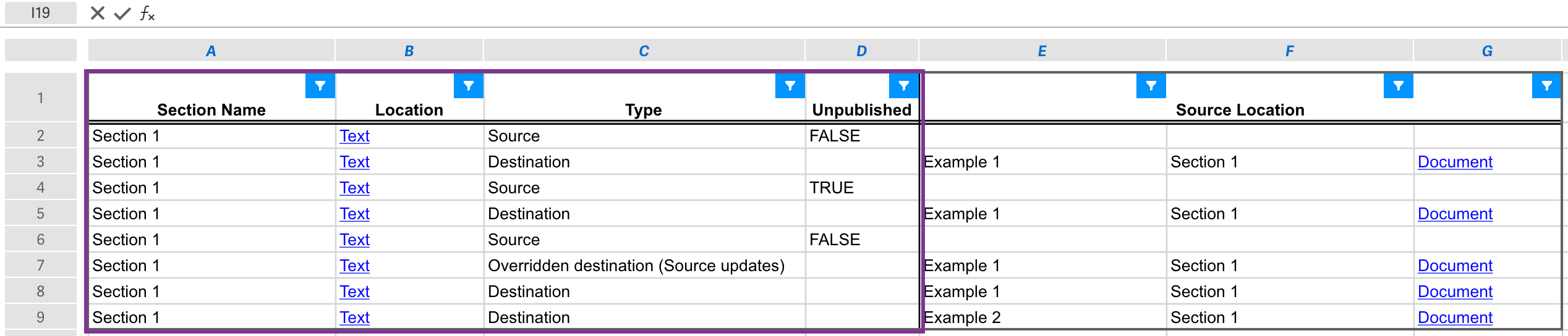 Document Links report – Support Center