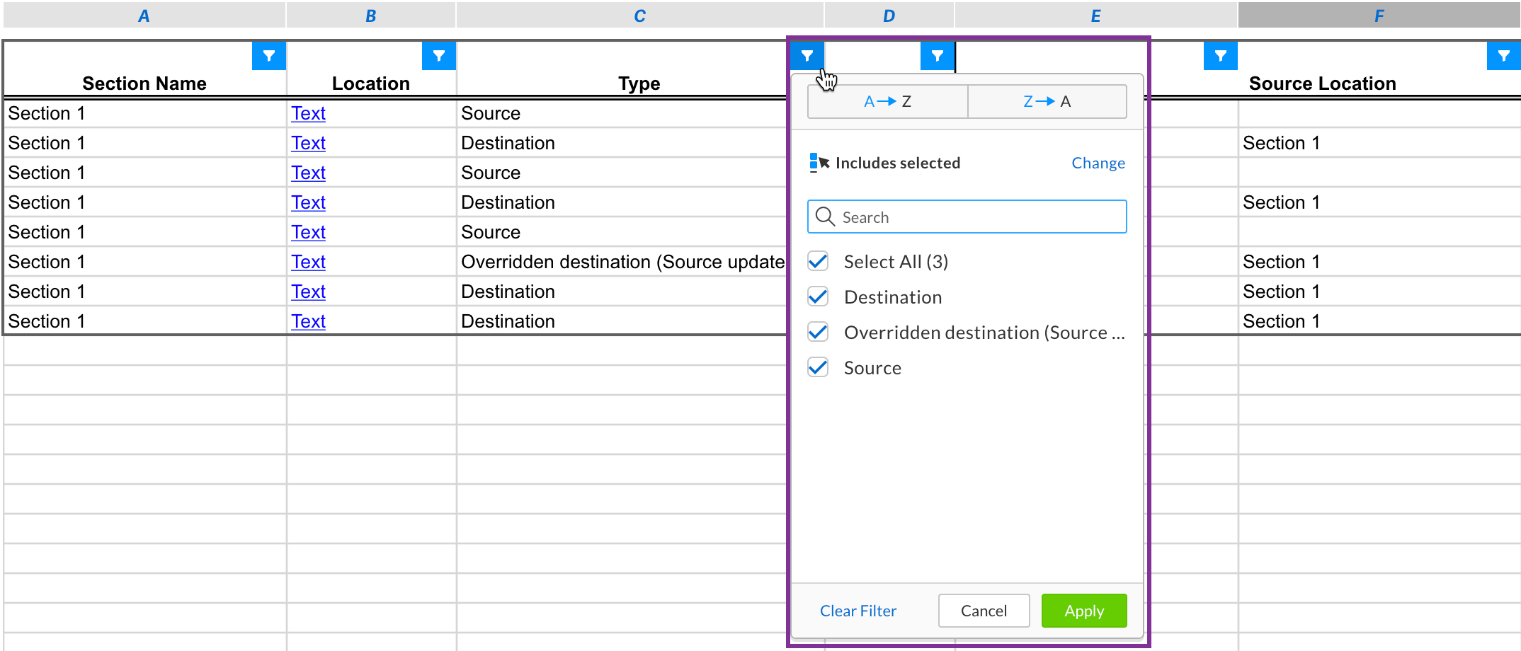 Document Links report – Support Center