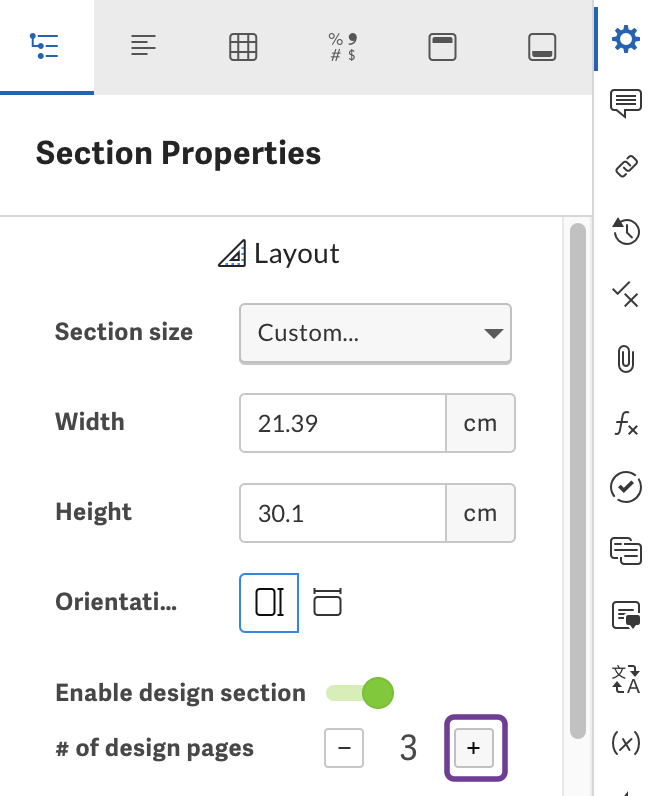 Use design sections – Support Center
