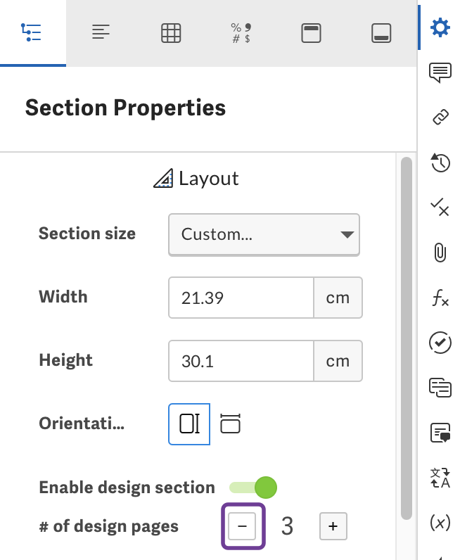 Use design sections – Support Center