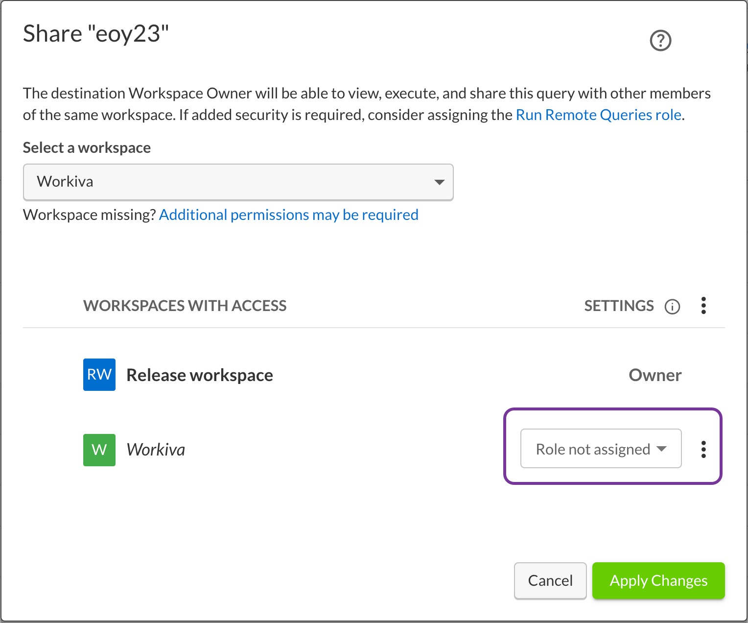 Share Queries Between Workspaces Support Center 7554