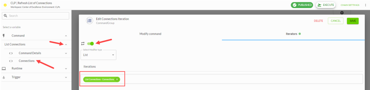 CLP - Refresh List of Connections – Support Center