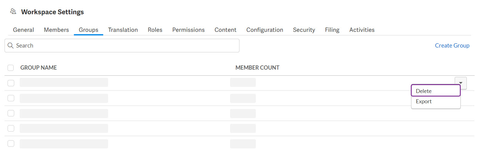 Use groups in workspaces – Support Center