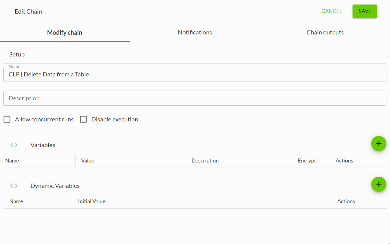 CLP - Deleting Data from a Table – Support Center