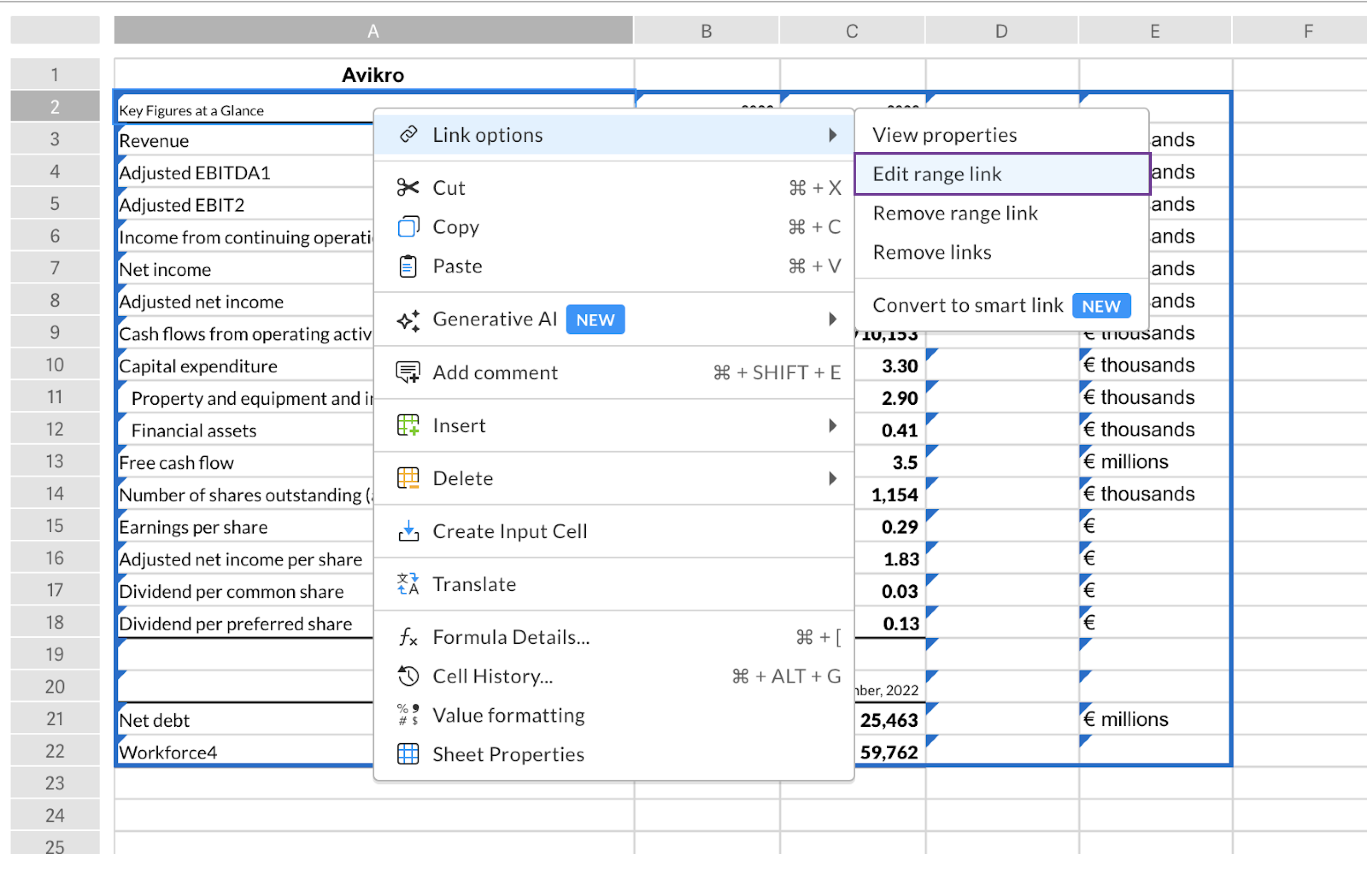 Create range links – Support Center