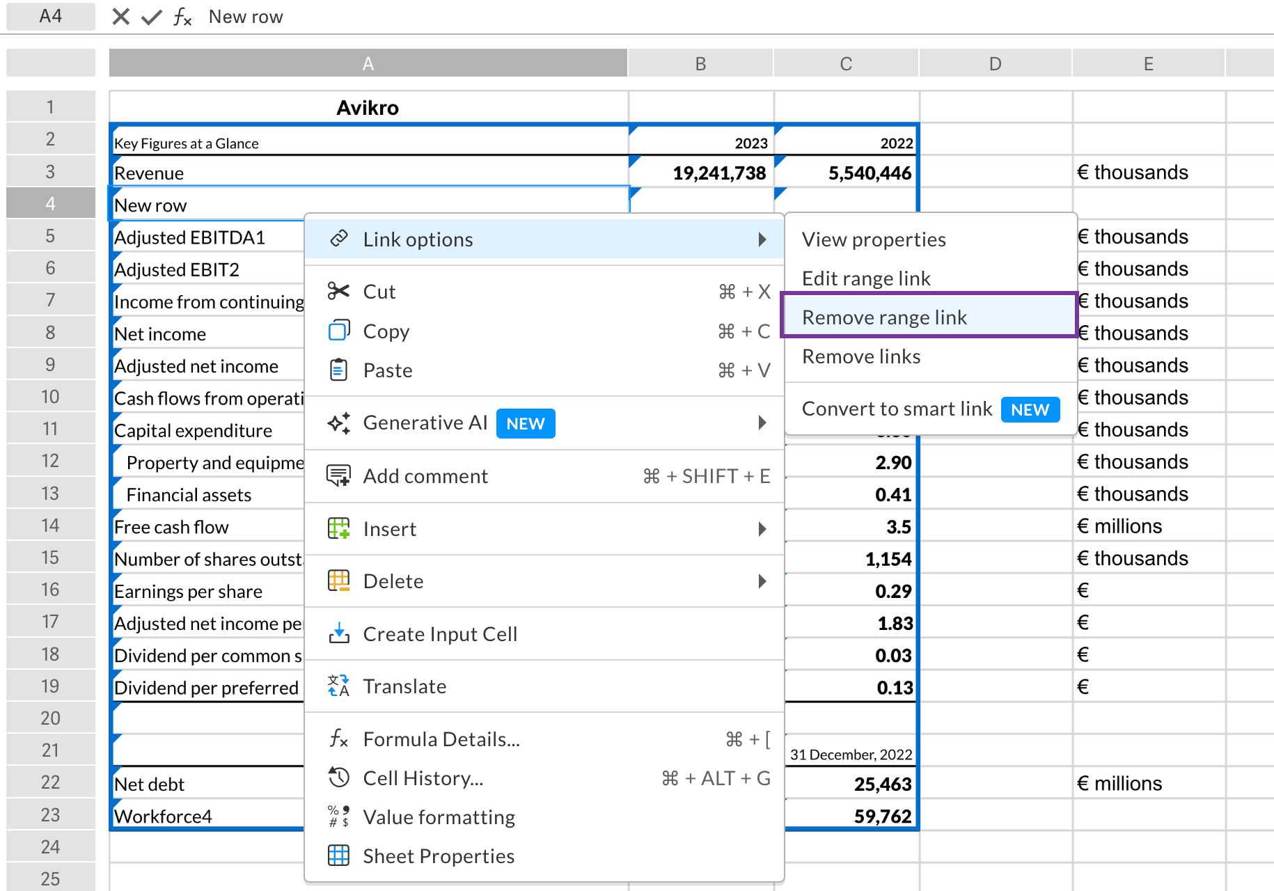 Create range links – Support Center