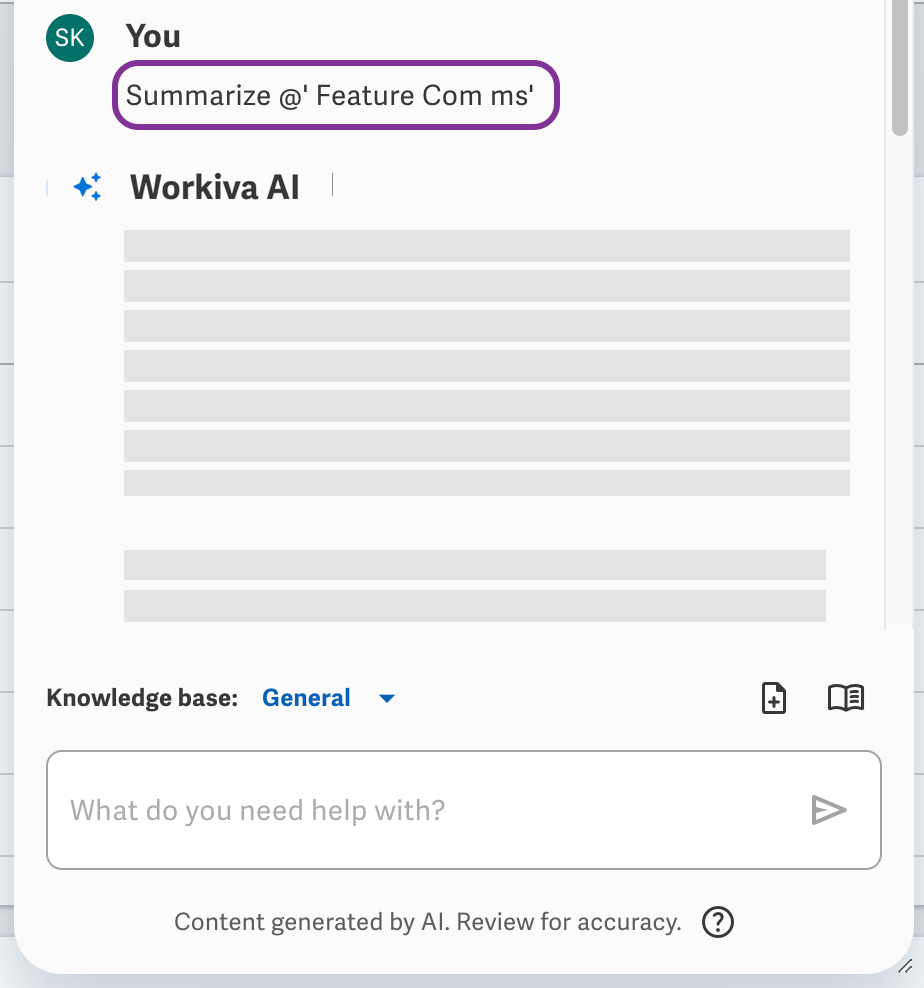 Troubleshooting Workiva AI – Support Center