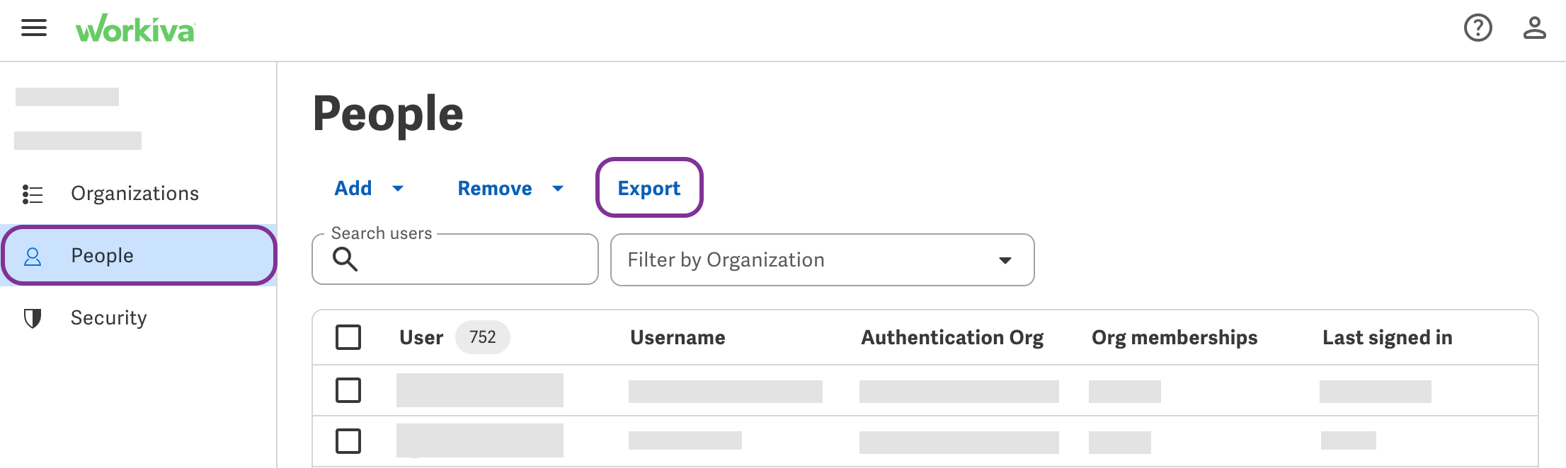 Export user details as a Service Provider Admin – Support Center