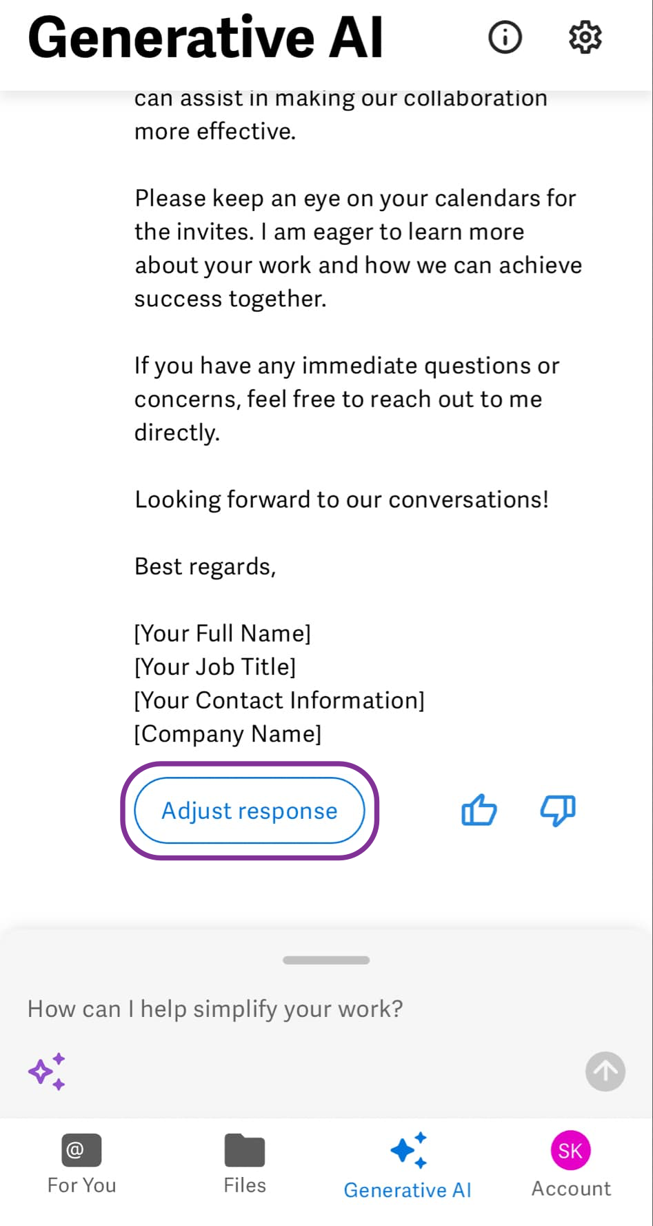 Use the Workiva AI chat in Workiva Mobile – Support Center