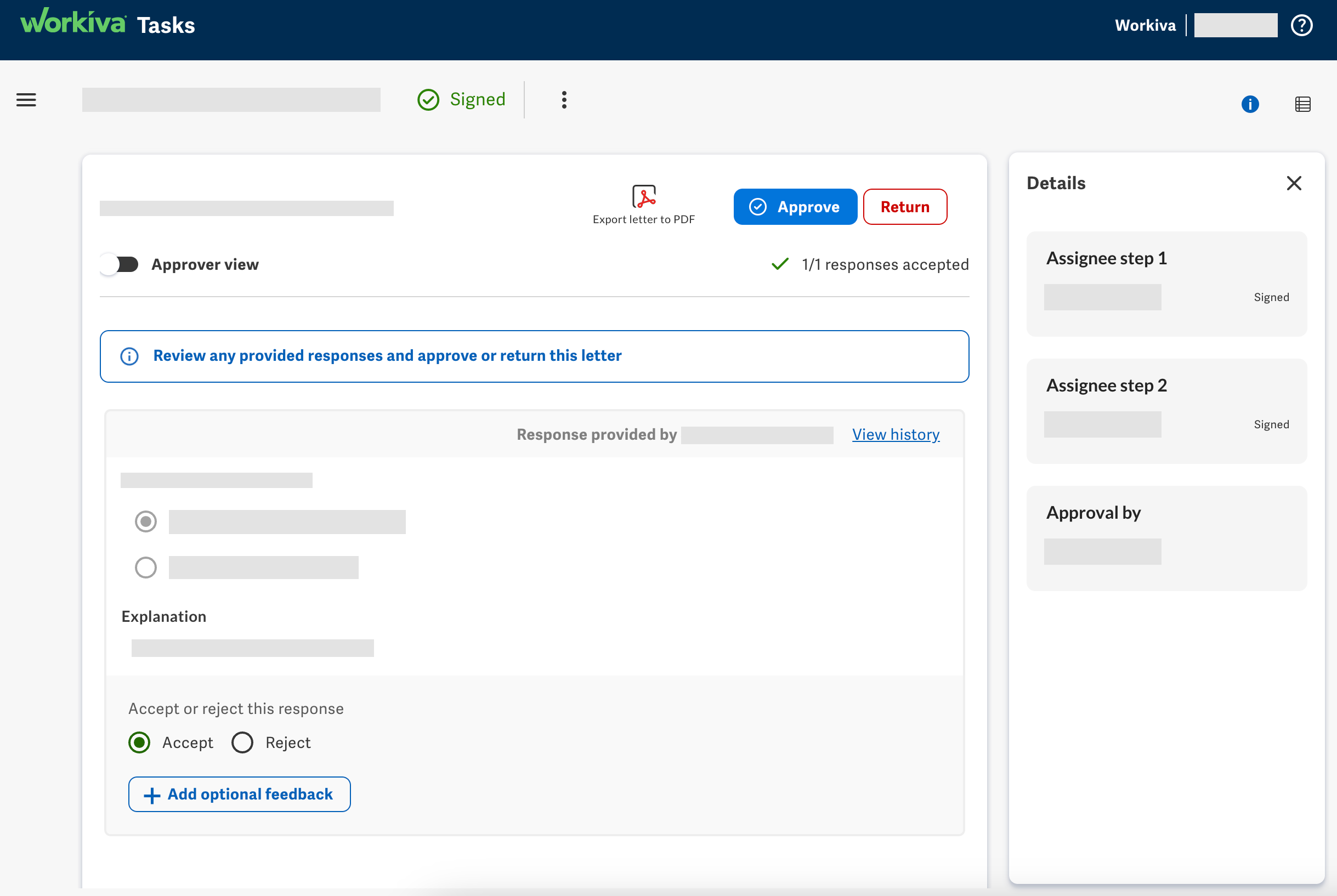 Approve or return a certification letter – Support Center