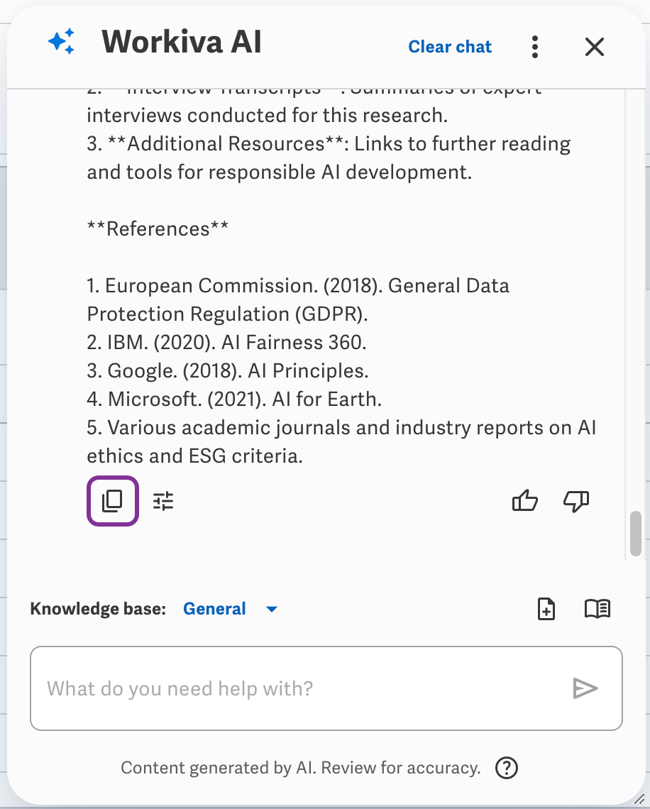 Verwenden Sie die Workiva AI Prompt-Bibliothek – Supportcenter