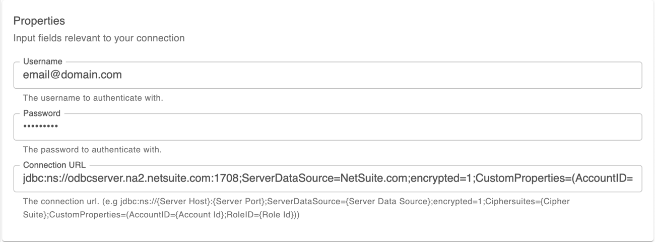 Conector para NetSuite JDBC – Centro de suporte