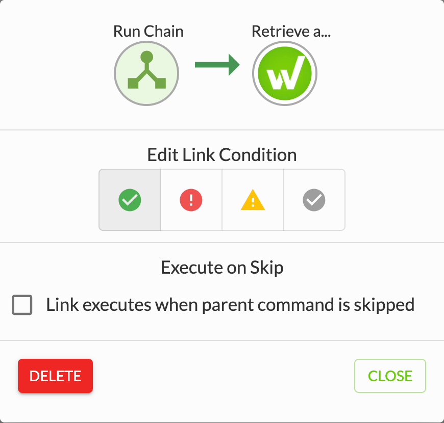 Link conditions – Support Center