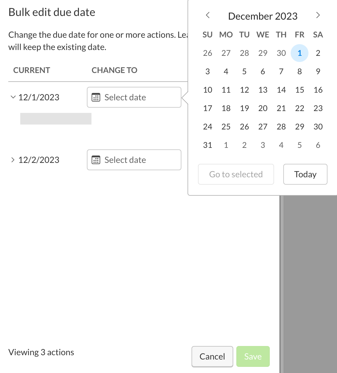 Editar en masa acciones en un proceso. – Centro de asistencia