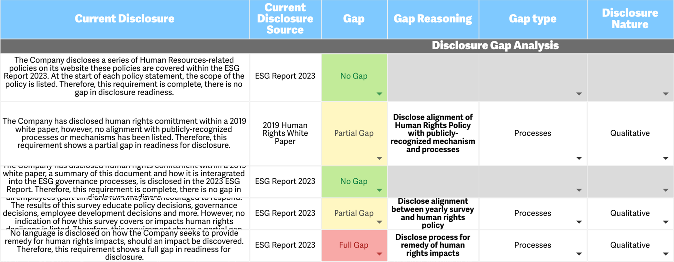 Assess gaps in ESRS for ESG reporting – 支援中心