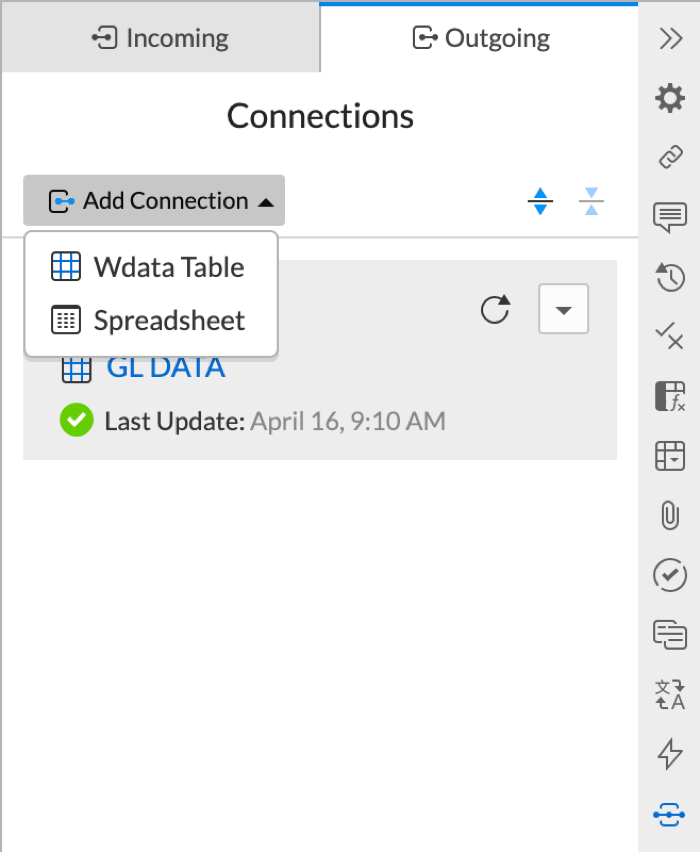 Conectar planilhas às tabelas Wdata de destino – Centro de suporte