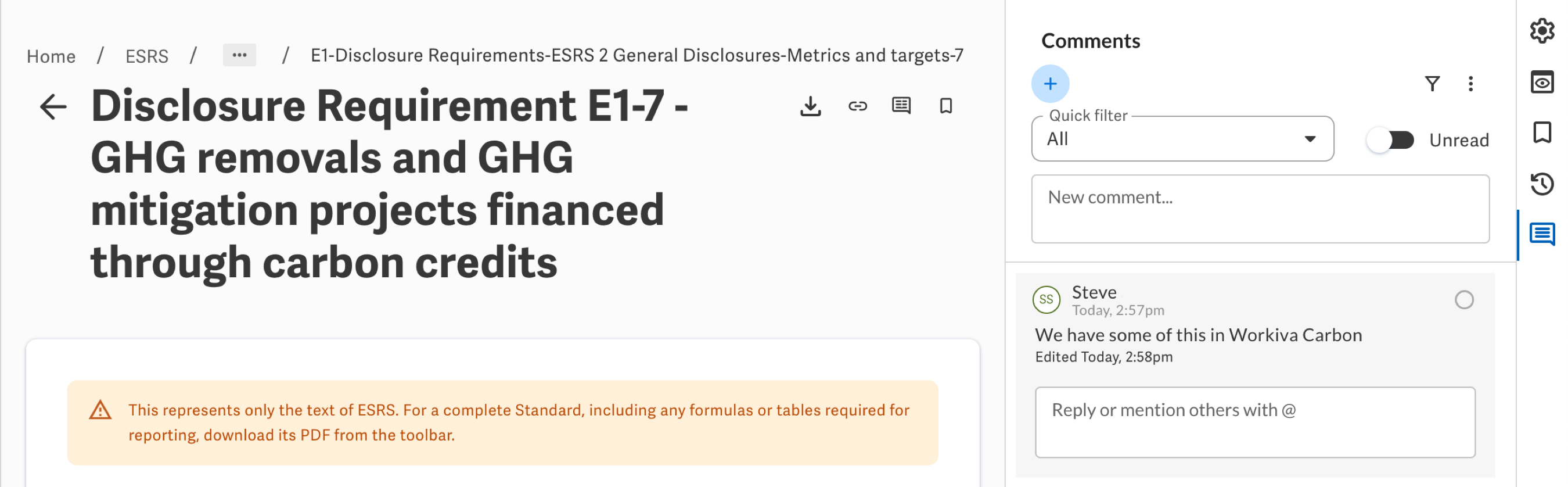 Gerenciar comentários no Sustainability Explorer – Centro de suporte