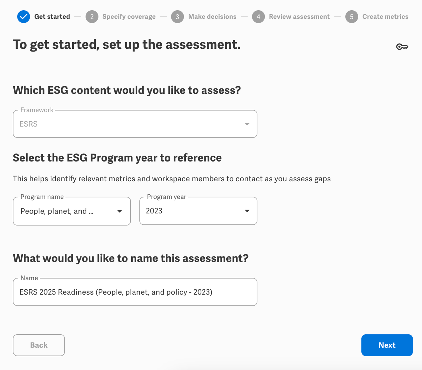 Create an ESG Readiness Assessment – 支援中心