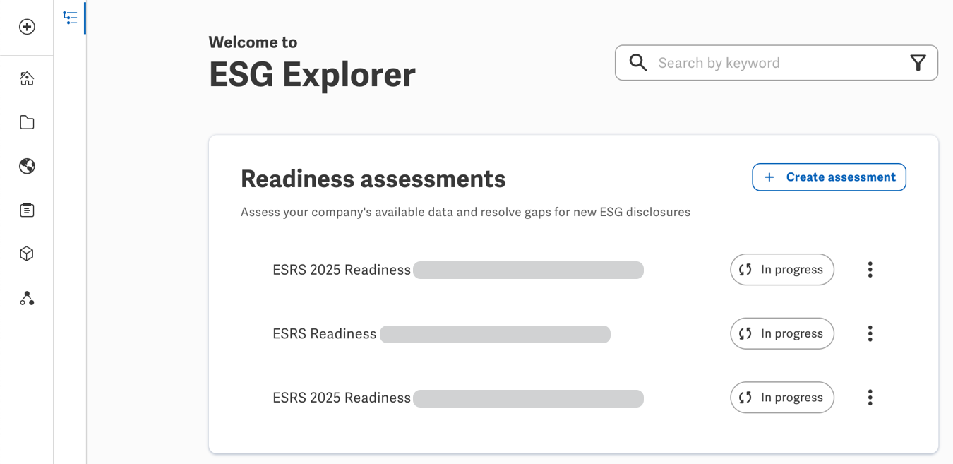 Resolve gaps for ESG Readiness Assessments – 支援中心