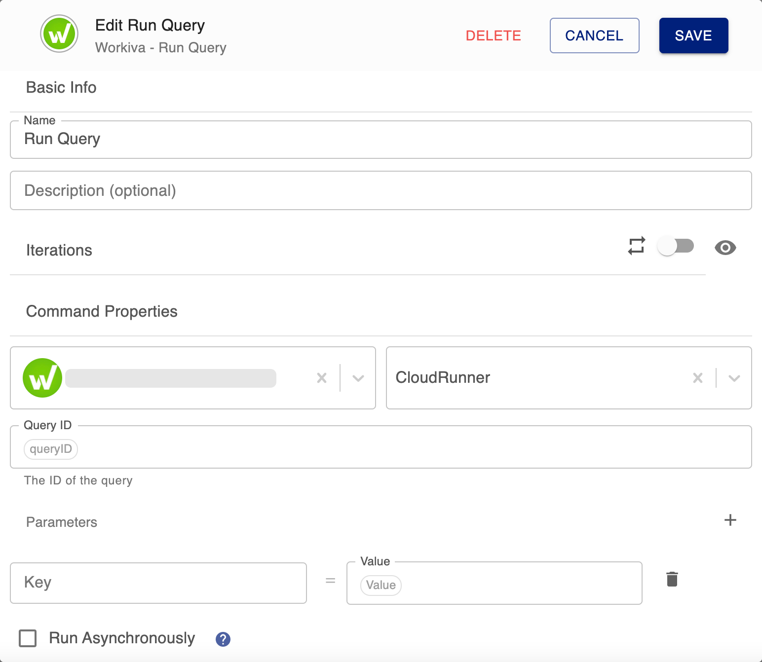 Chain template: Run query with a parameter value from a spreadsheet – Support Center