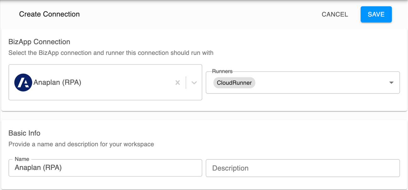 Connector naar Anaplan (RPA) – Centrum wsparcia