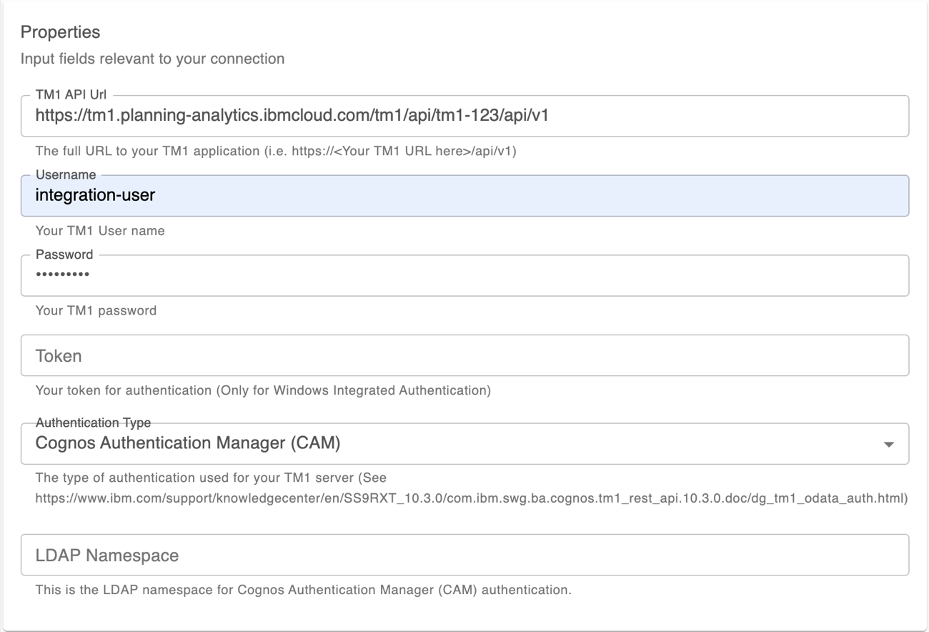 Verbindung zu IBM Planning Analytics TM1 – Supportcenter