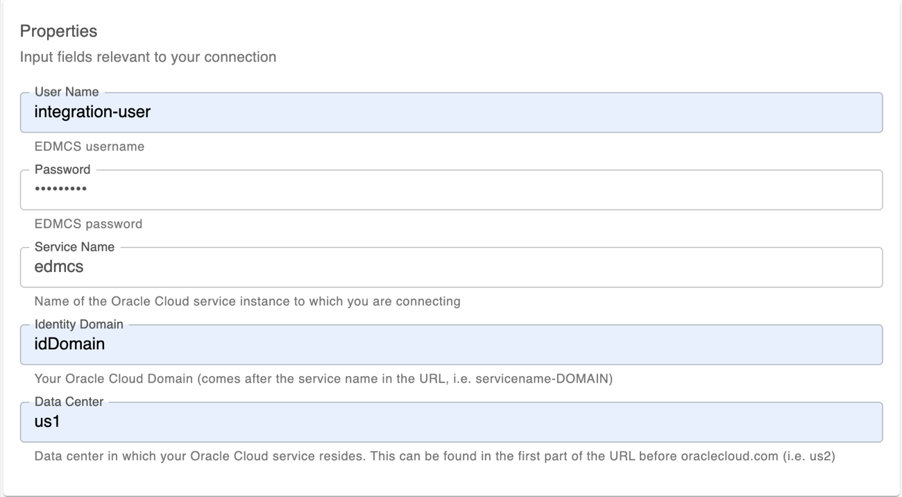 Verbindung zum Oracle Enterprise Data Management Cloud Service (EDMCS ...