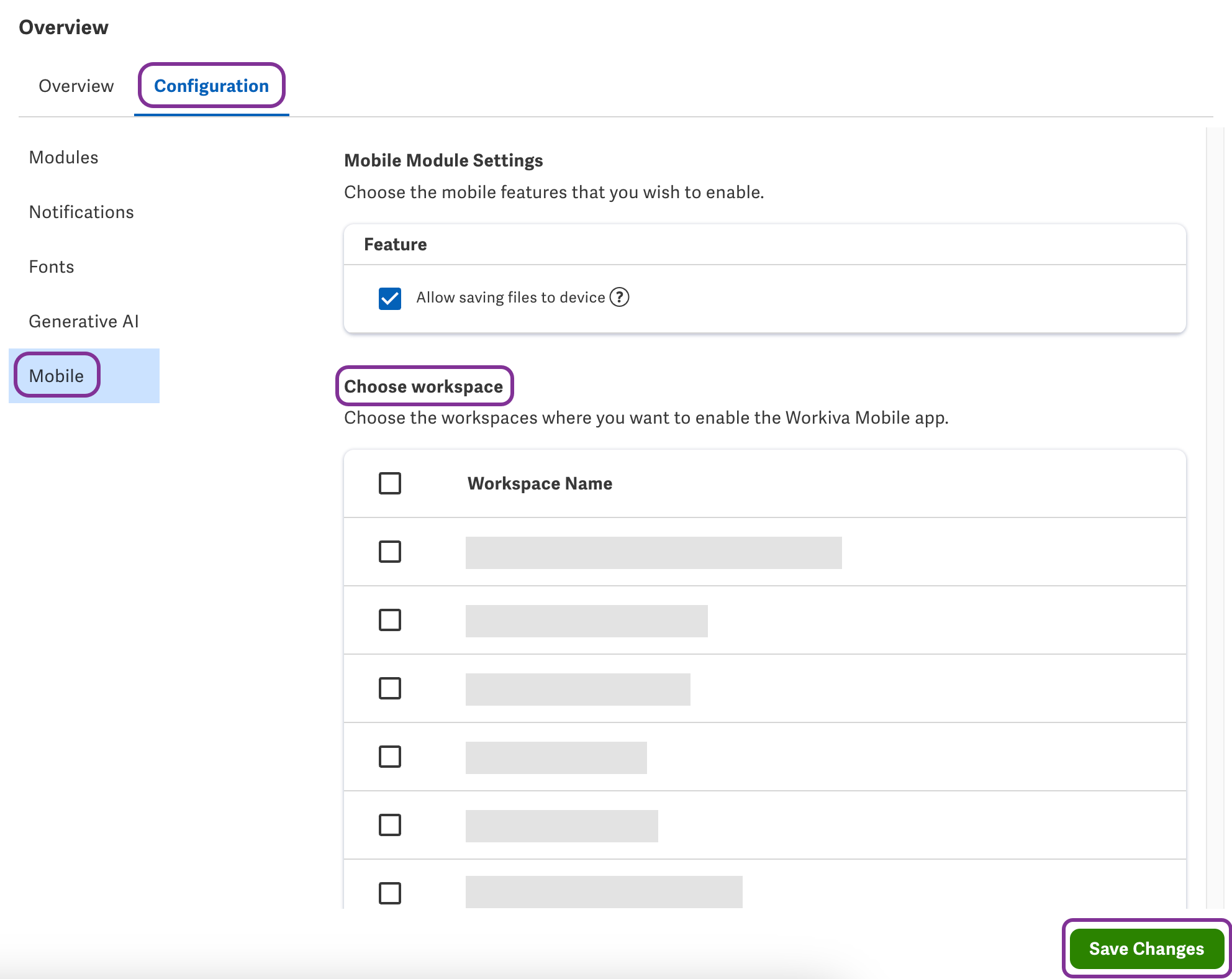 Gestionar el acceso y las funciones de la aplicación Workiva Mobile ...