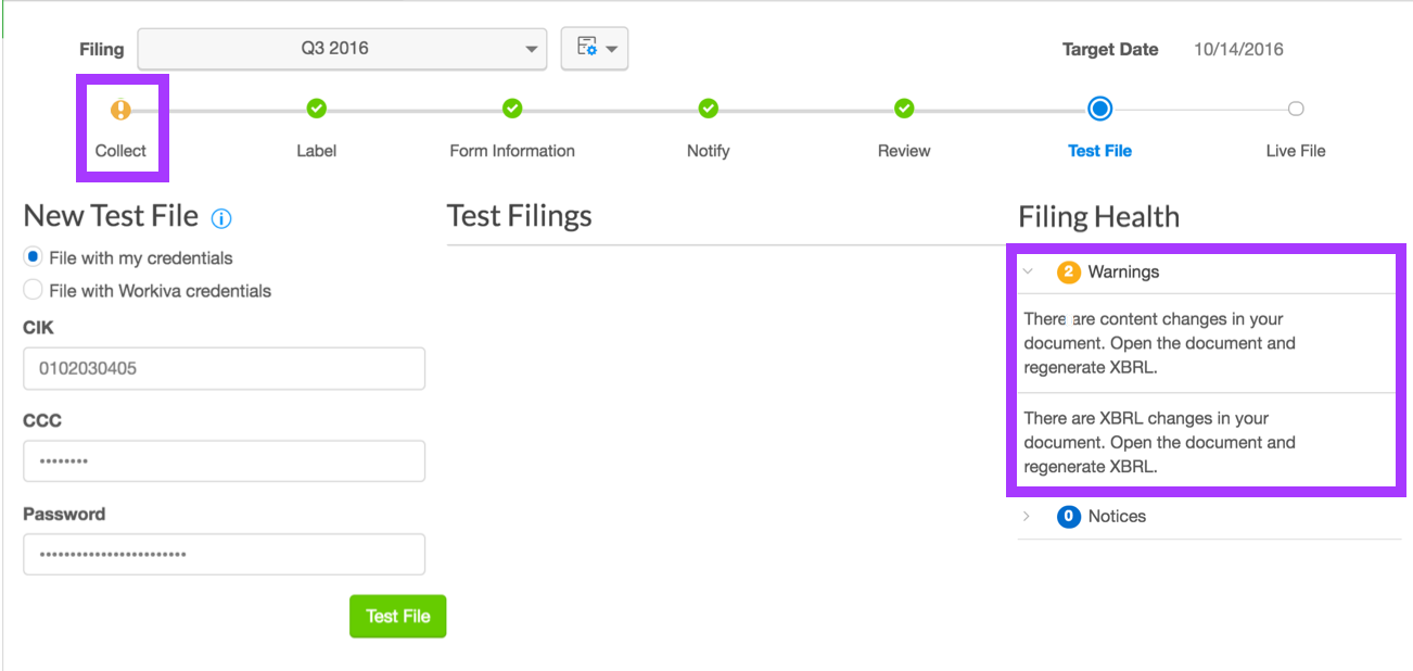 Update Filing Documents – Workiva Support Center