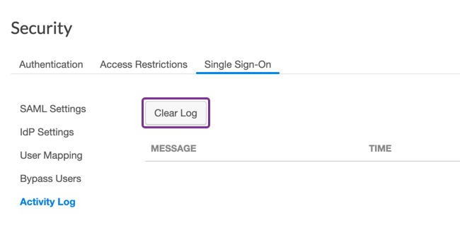 View the SAML single sign-on activity log – Support Center