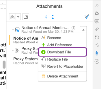 Attachments in Documents – Workiva Support Center