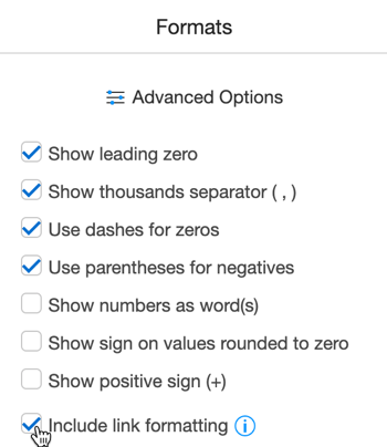 Format linked values – Support Center