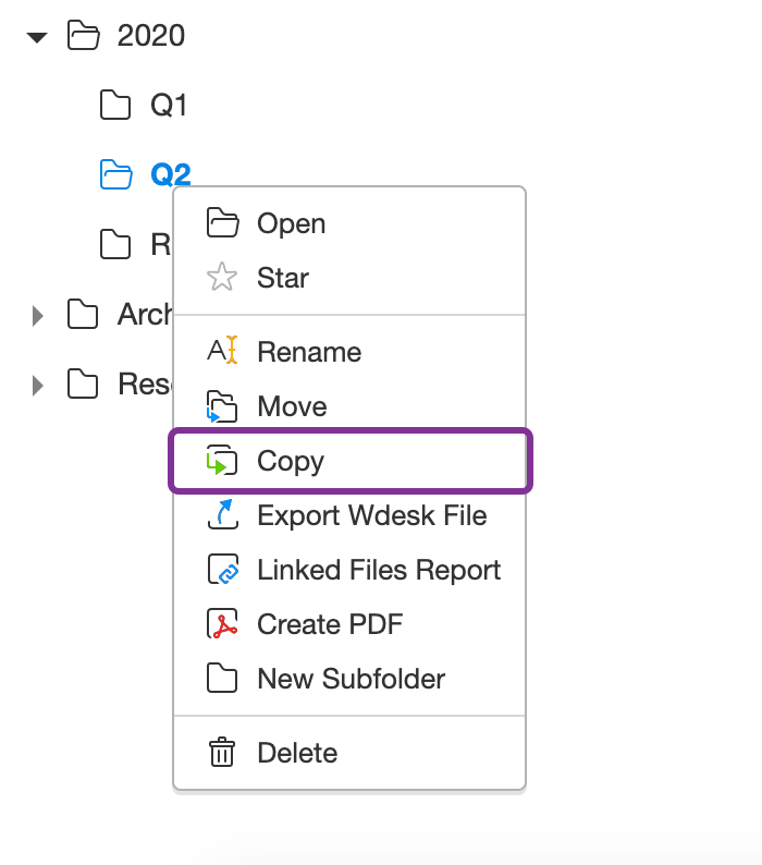 Roll forward a folder – Support Center