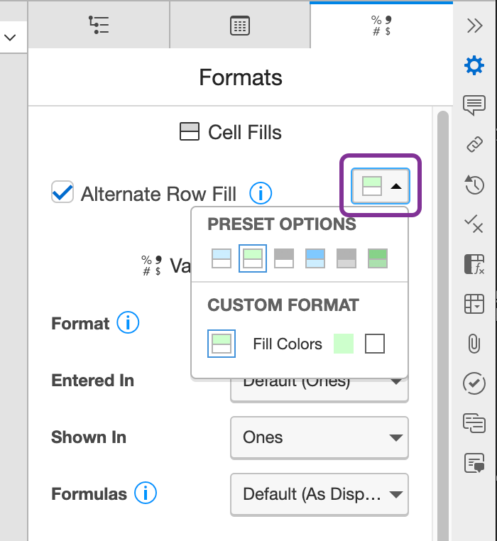 Styling in tables – Support Center
