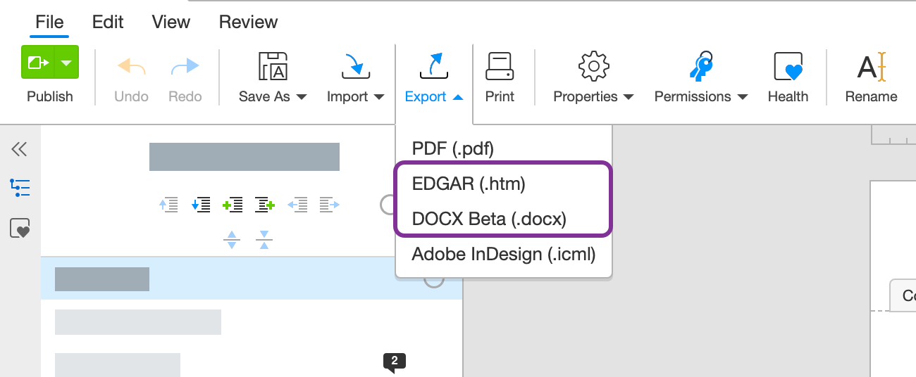 Export a Document – Workiva Support Center