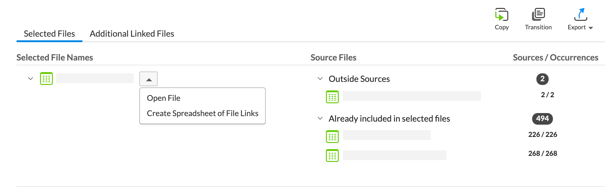 View or download linked file details – Support Center