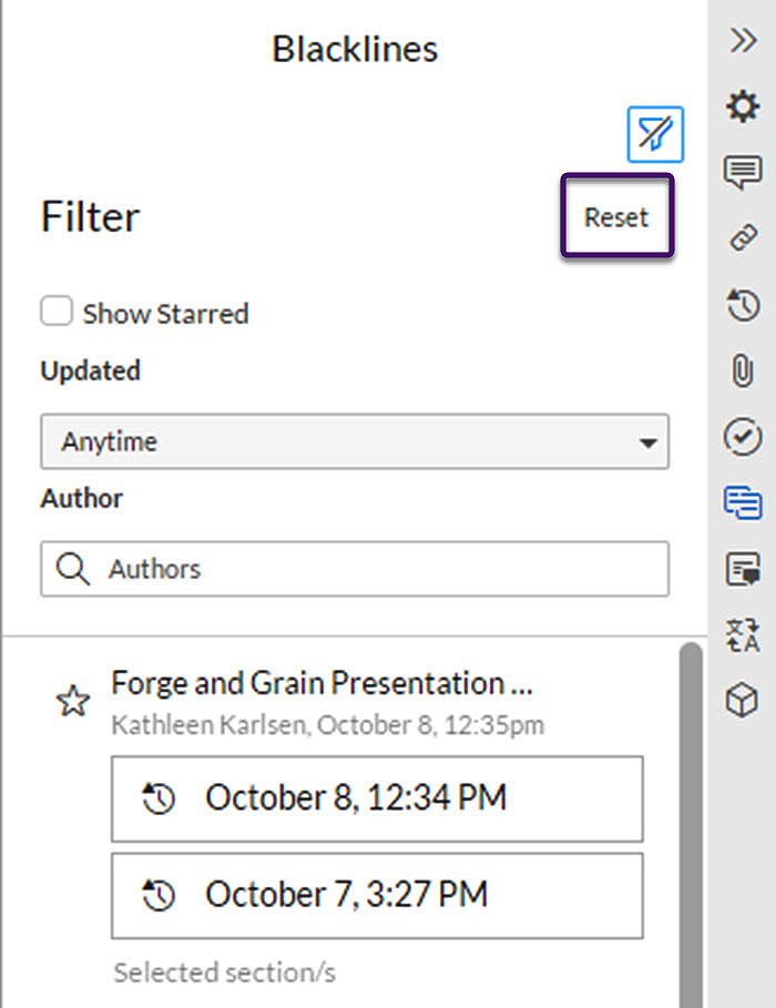 Create and view Presentation blacklines – Support Center