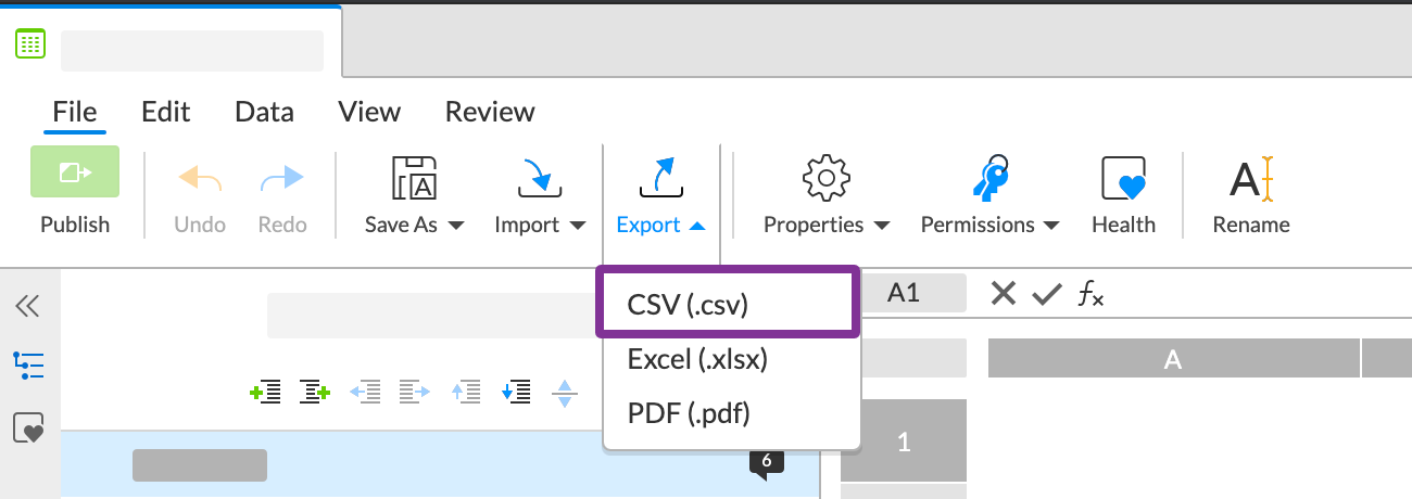 Export a Spreadsheet – Workiva Support Center