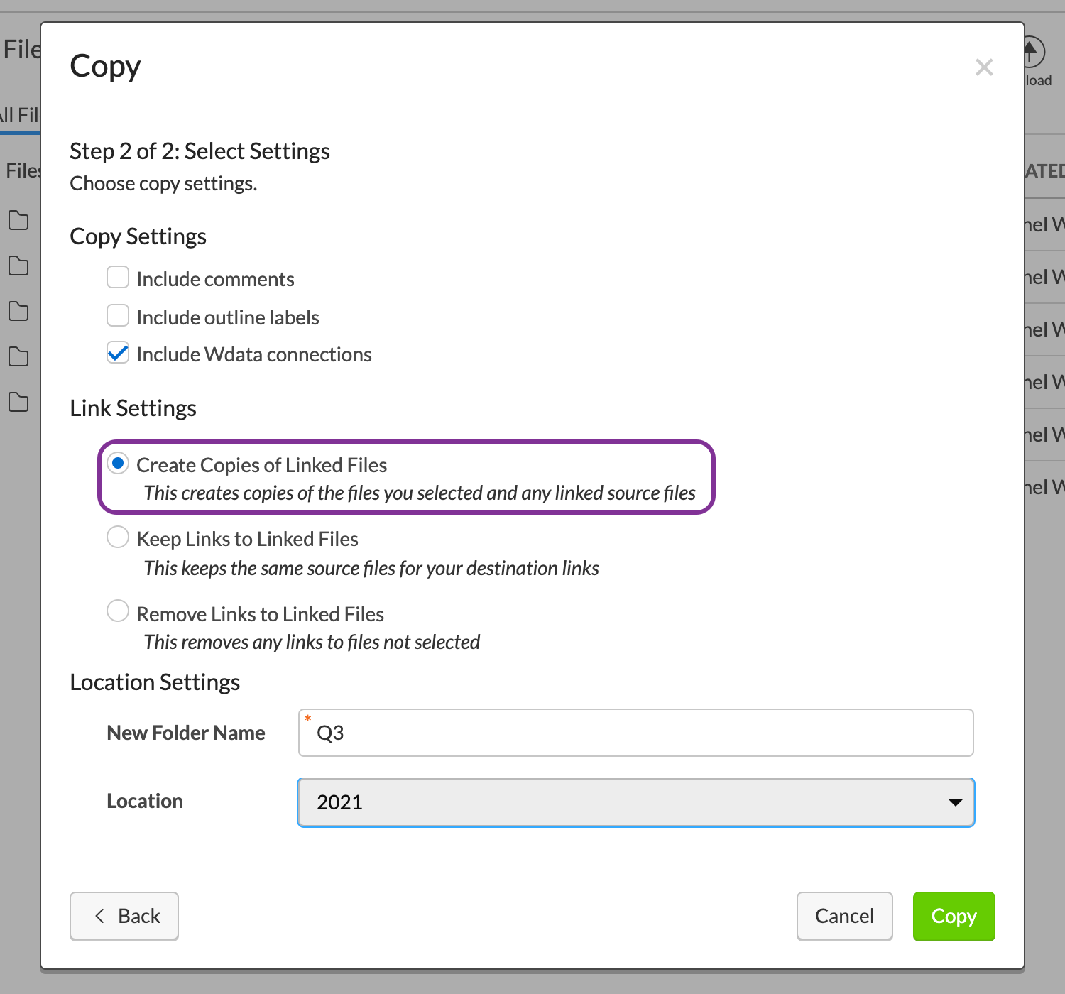 Roll forward a folder – Support Center