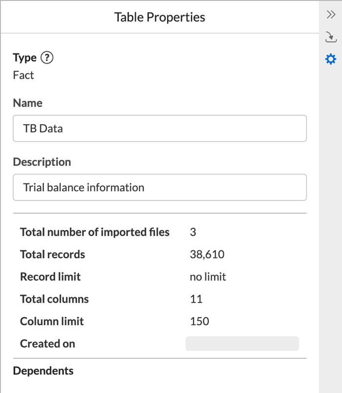 Manage table properties – Support Center