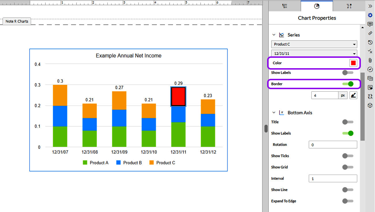 Stacked charts – Support Center